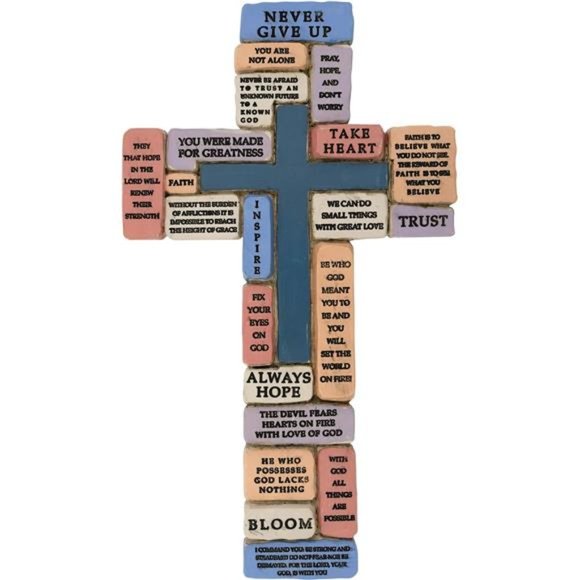 Accents | Inspirational Resin Wall Cross Encouraging And Comforting ...
